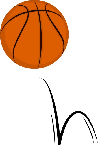 Basketball ball in white with an orange outline Vector Image