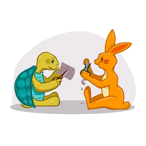 Rabbit and Tortoise Story Vector Images (22)
