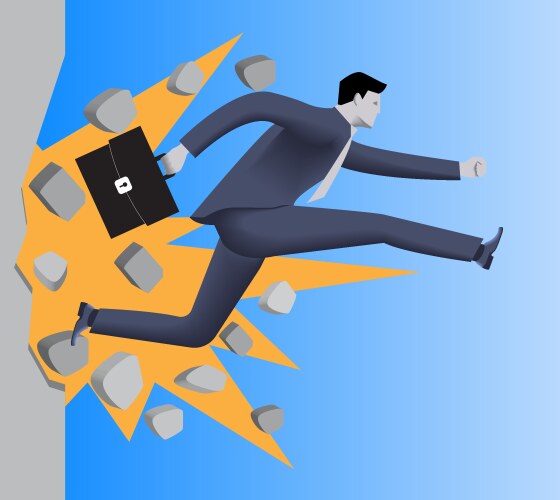 Breakthrough - idea concept Royalty Free Vector Image