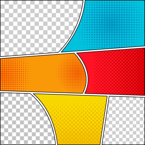Five empty comic book page colorful template Vector Image