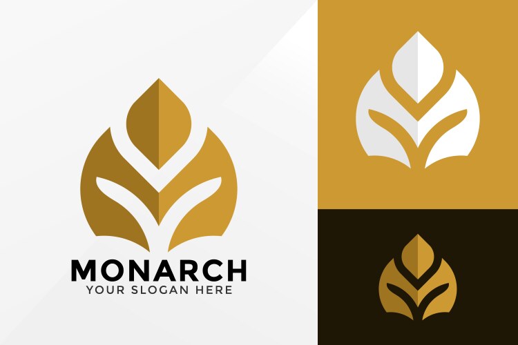 Letter m monarch logo logos design element stock Vector Image