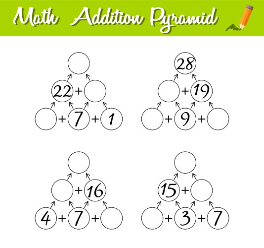 Math pyramid game educational a mathematical Vector Image