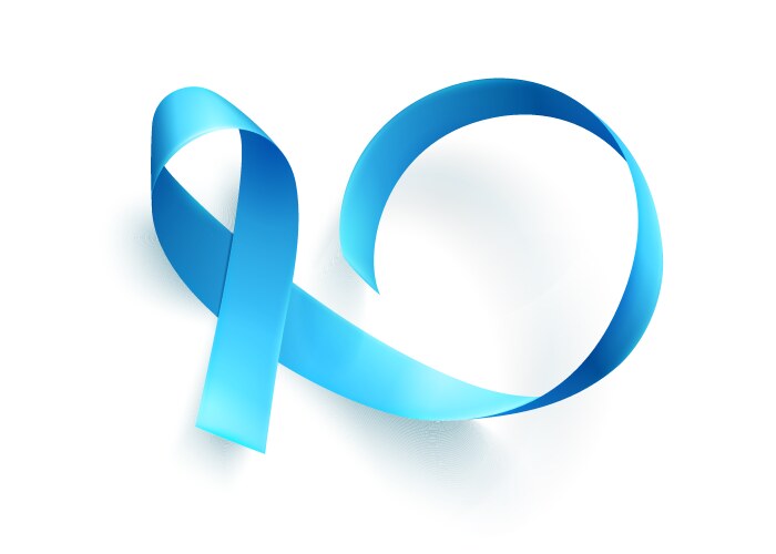 3d realistic blue ribbon set prostate Royalty Free Vector