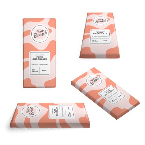 Realistic chocolate bar set Royalty Free Vector Image