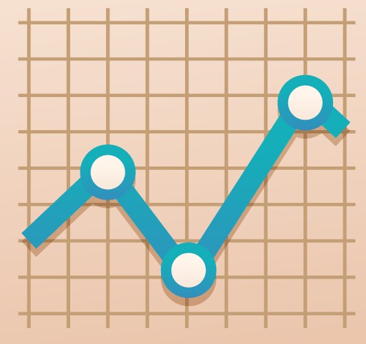 Yellow arrow chart growing showing increased Vector Image
