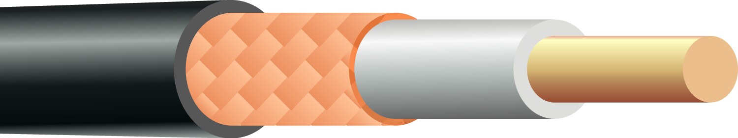 Coaxial cable for television signals line icon Vector Image