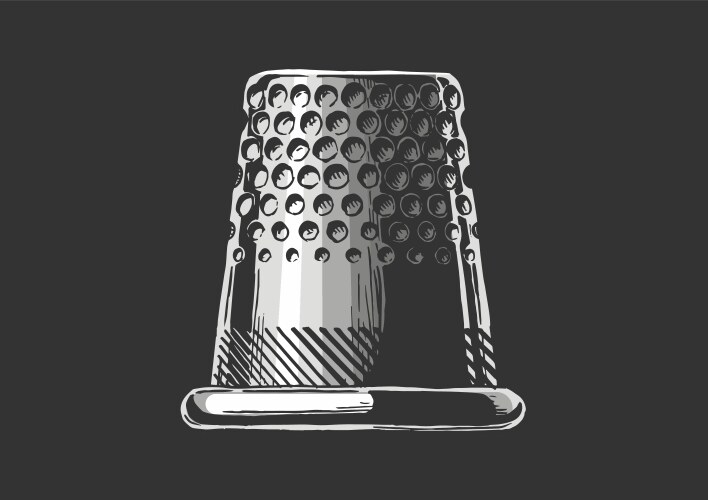 Vintage sewing thimble template Royalty Free Vector Image