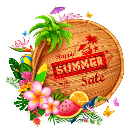 Summer time poster wallpaper for fun party Vector Image