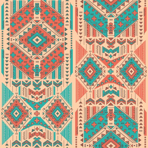 Tribal seamless pattern with mexican huichol art Vector Image