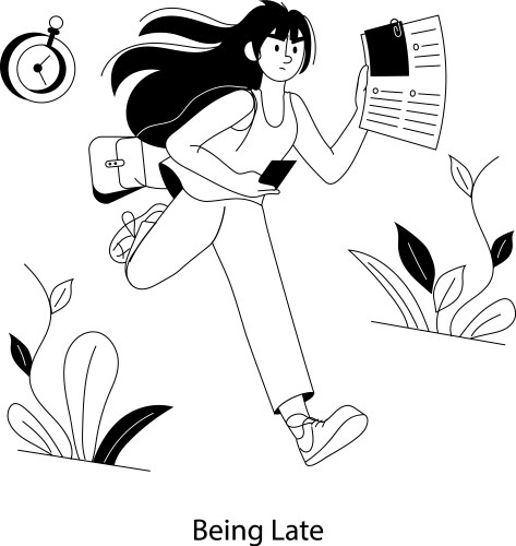 Getting late Royalty Free Vector Image - VectorStock