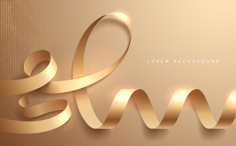 Abstract golden circle ribbons background Vector Image