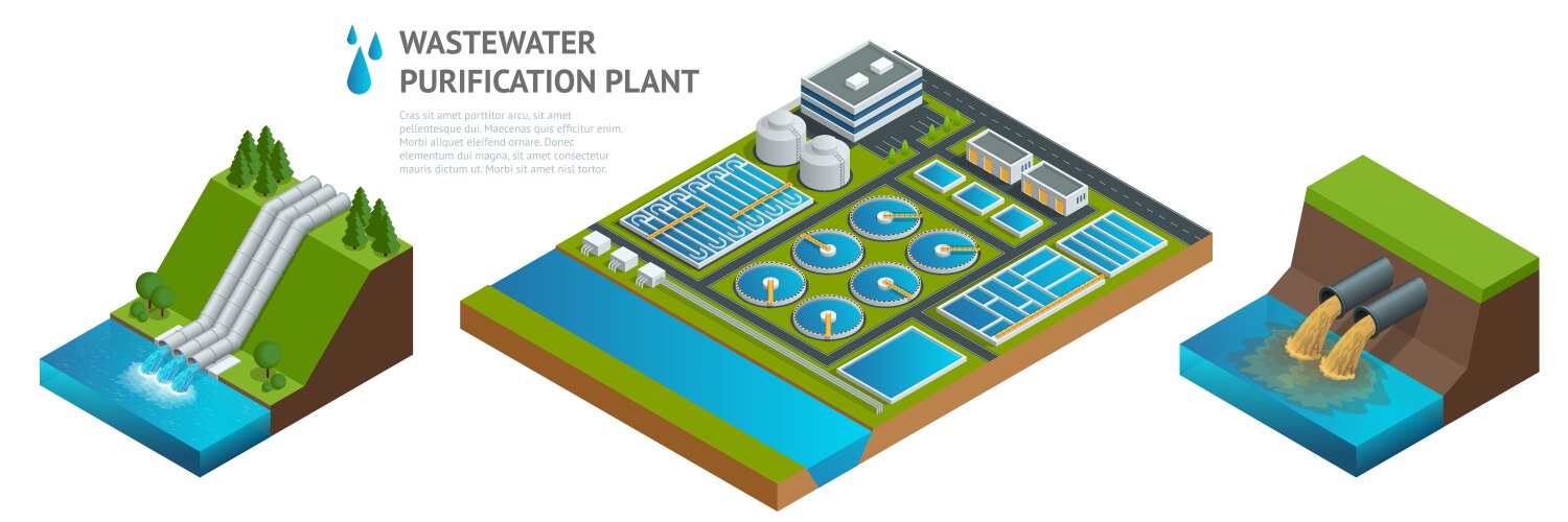 Infographic concept storage tanks in sewage water Vector Image