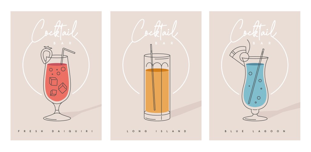Set of modern cocktail party posters Royalty Free Vector
