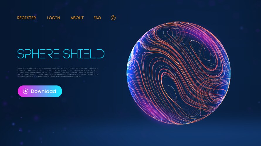 Sphere shield protect in abstract style virus Vector Image