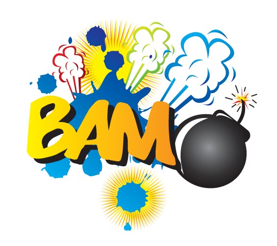 Cartoon bomb explosion Royalty Free Vector Image