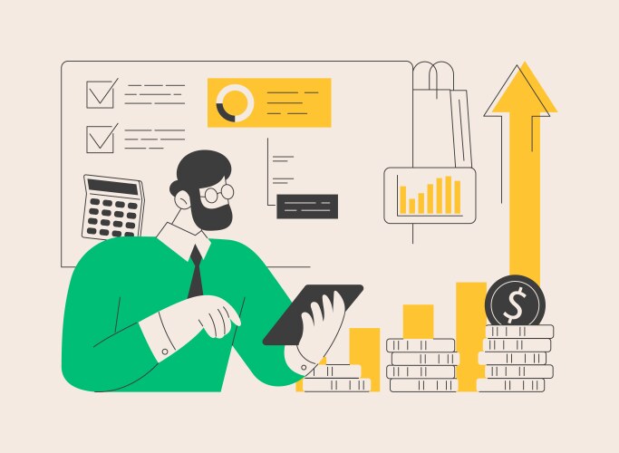 Sales Trend Forecasting With Ai Abstract Concept Vector Image