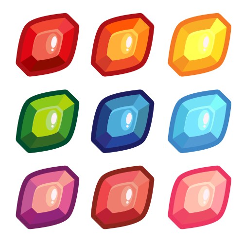 Set of colored crystal stars Royalty Free Vector Image