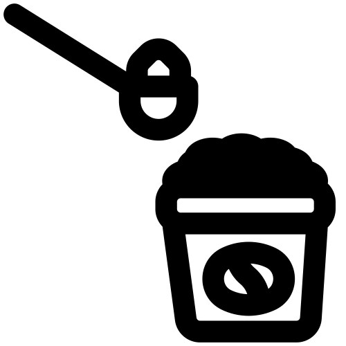 Coffee powder outline icon Royalty Free Vector Image