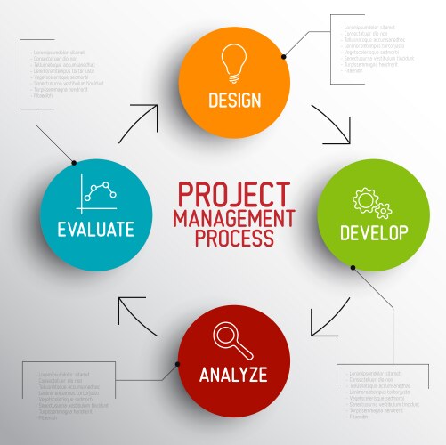 Project management mind map scheme diagram Vector Image