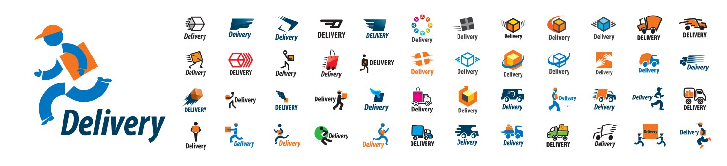 Big set of logos computers Royalty Free Vector Image