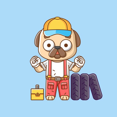 Cute sloth mechanic with tool at workshop cartoon Vector Image