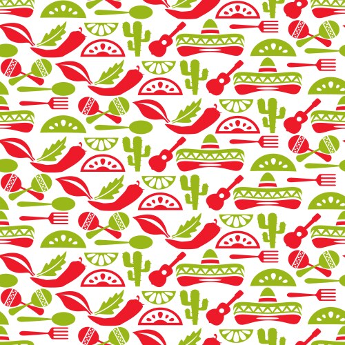 Background pattern with taco - mexican food Vector Image