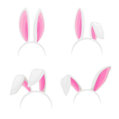 Easter bunny ears mask set ostern spring Vector Image