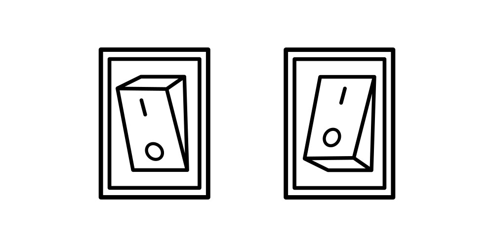 Light switch off flat icon Royalty Free Vector Image