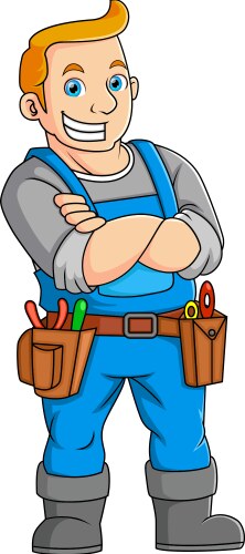 Electrician engineer working man character Vector Image
