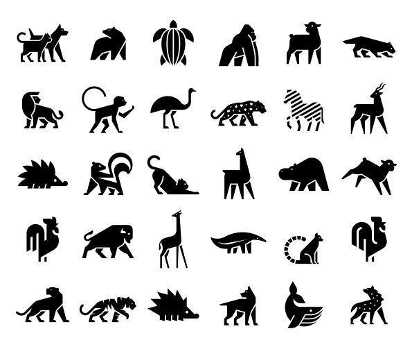 Animals logos collection Royalty Free Vector Image