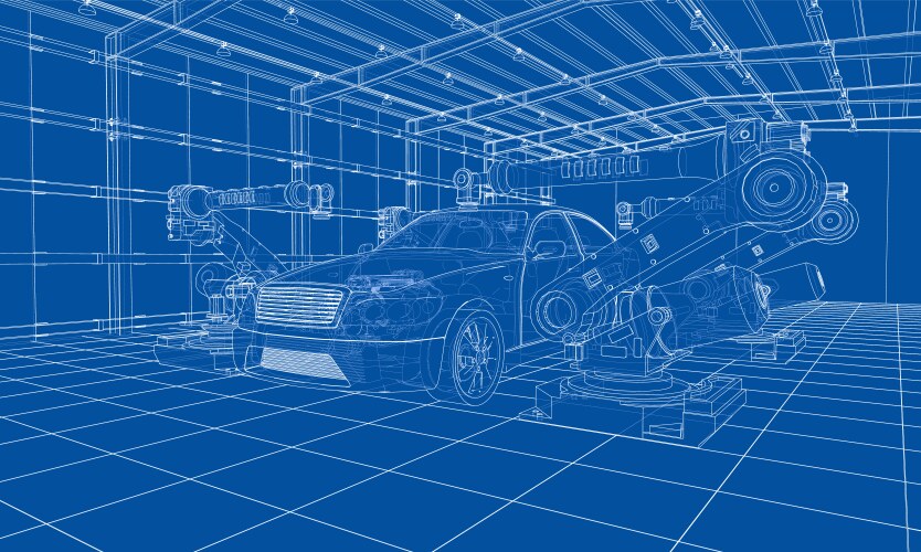 Assembly motor vehicle Royalty Free Vector Image