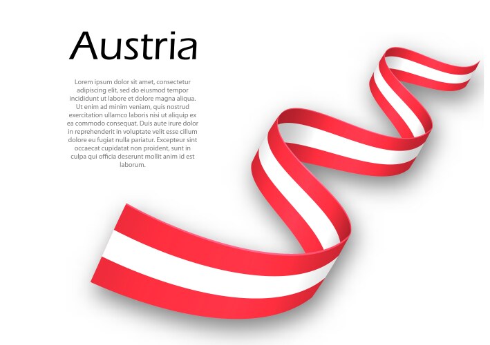 Austria Flag Ribbon Streamer Royalty Free Vector Image