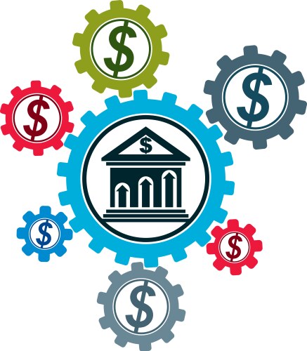 Banking symbol financial system icon circulation Vector Image