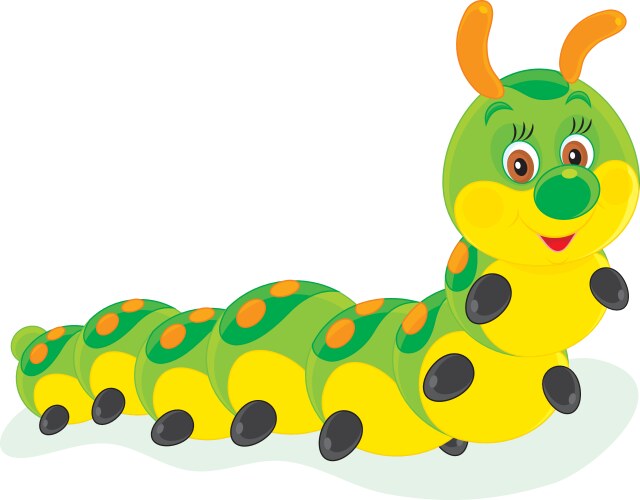 Caterpillar cartoon on white background Royalty Free Vector