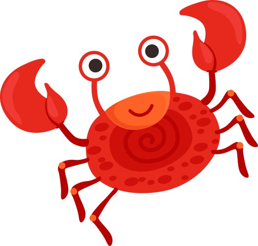Funny cartoon crab Royalty Free Vector Image - VectorStock