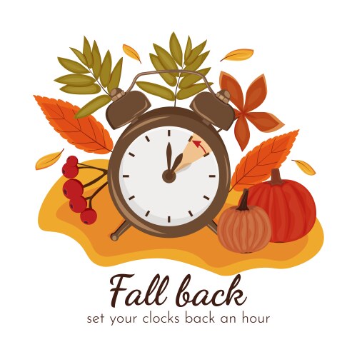 Daylight saving time ends turn your clock back Vector Image