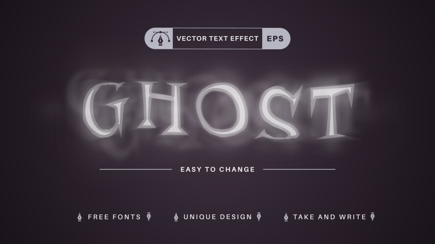 Horror - editable text effect font style Vector Image