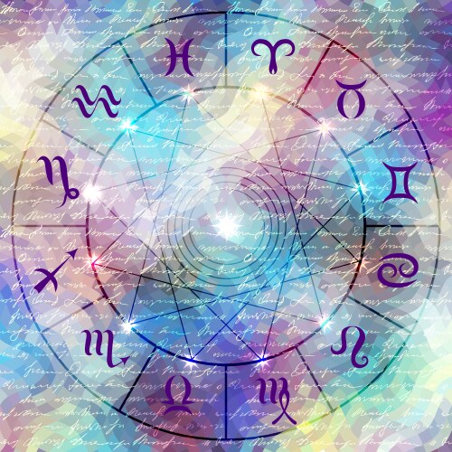 Magic circle with zodiacs sign Royalty Free Vector Image