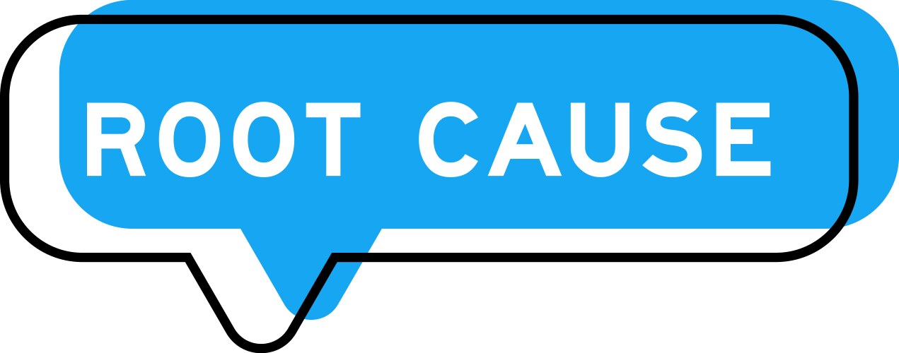 Red color inserted label with word root cause Vector Image