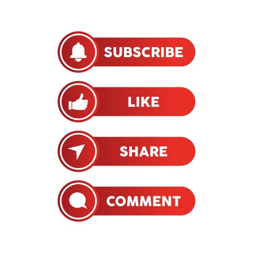 Subscribe like share and comment button symbol Vector Image