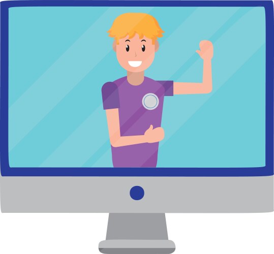 Blind man cartoon on screen Royalty Free Vector Image