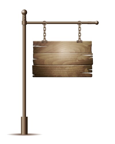 Wood sign Royalty Free Vector Image - VectorStock