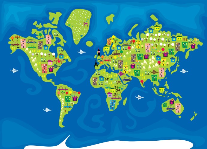 World Map Cartoon Vector Images (over 19,000)