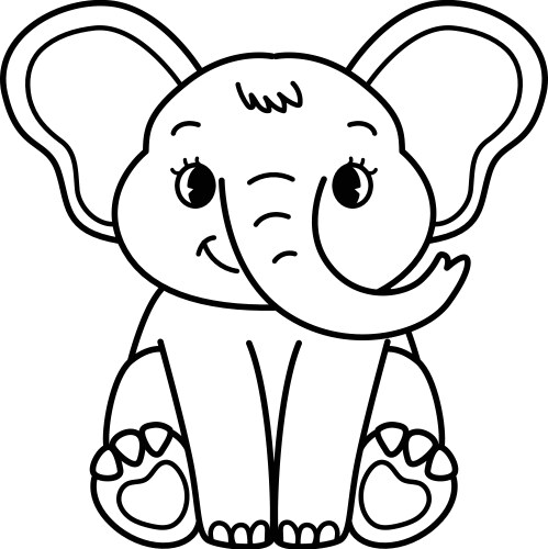Elephant Clipart Black and White Vector Images (over 1,400)
