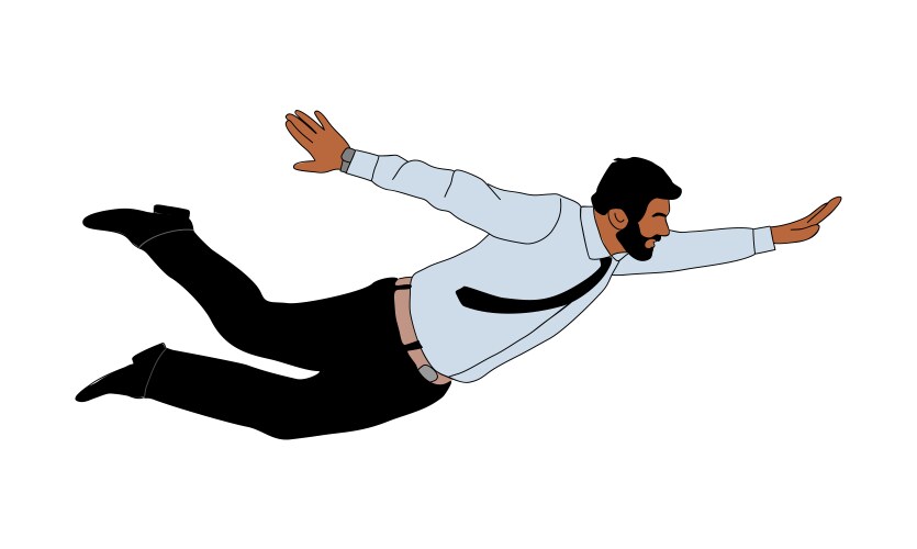 Hovering in air man floating the 3d model Vector Image