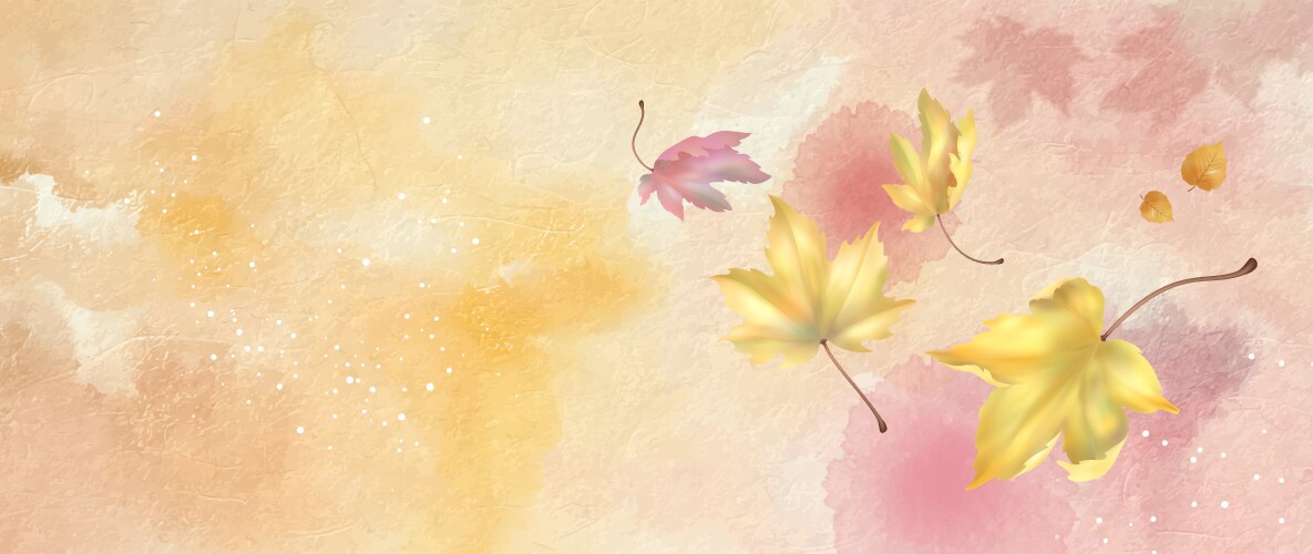 Watercolor abstract autumn banner with maple Vector Image