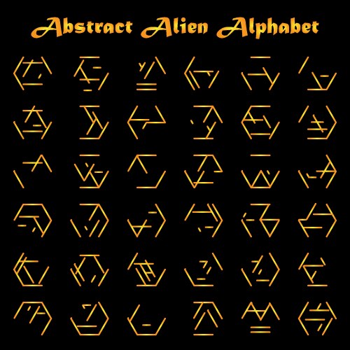 Alien Alphabet Vector Images (over 800)