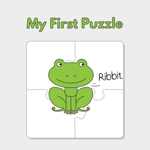 Cartoon frog flashcard for children Royalty Free Vector