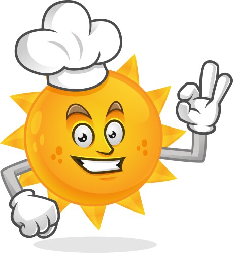 Smiling sun cartoon mascot character Royalty Free Vector