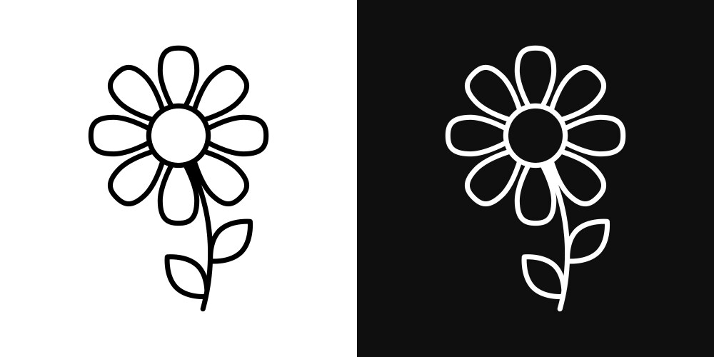 Rose icon set flower bloom petal symbol in a Vector Image